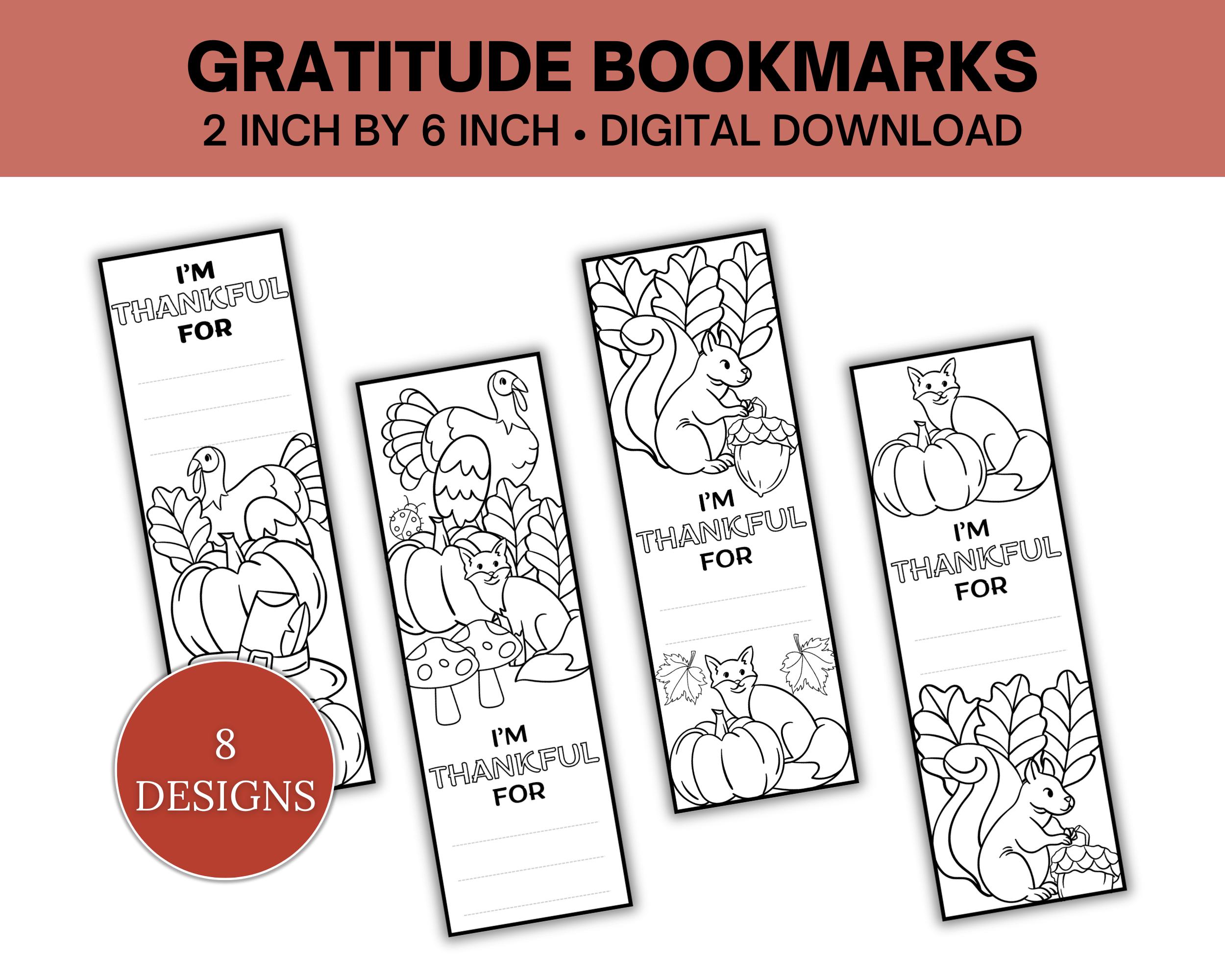 Set of 8 Gratitude Bookmarks, Thanksgiving Bookmarks, Fall Bookmarks ...