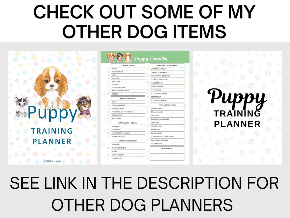 Dog Chore Chart, Dog Care Tracker, Puppy Care Checklist - Etsy