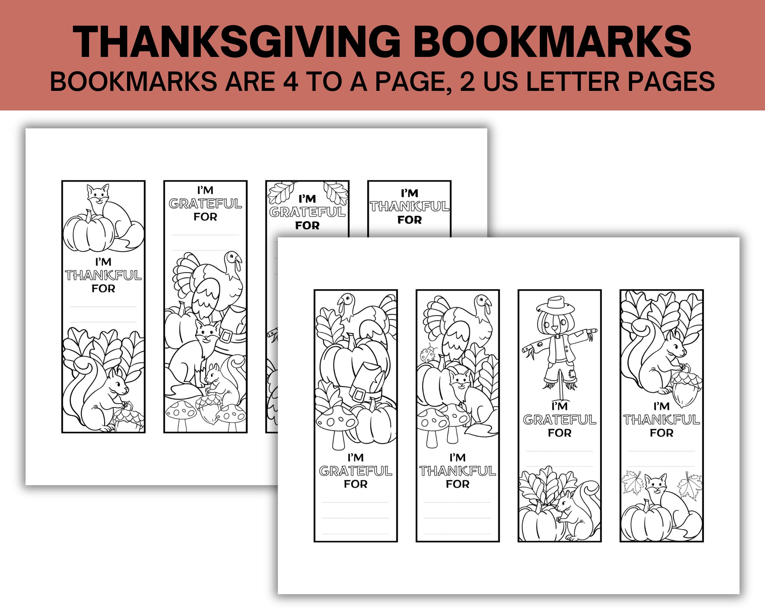 Set of 8 Gratitude Bookmarks, Thanksgiving Bookmarks, Fall Bookmarks ...
