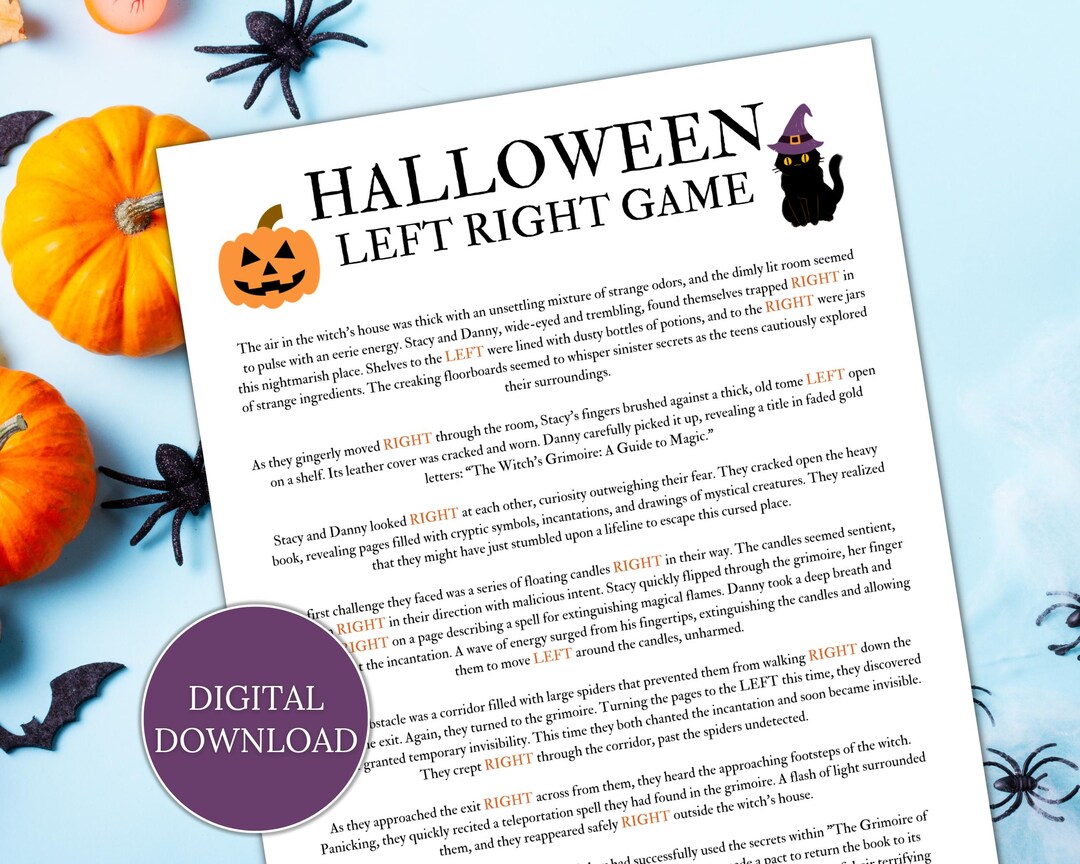 Halloween Left Right Game, Halloween Party Game, Halloween Group Game ...