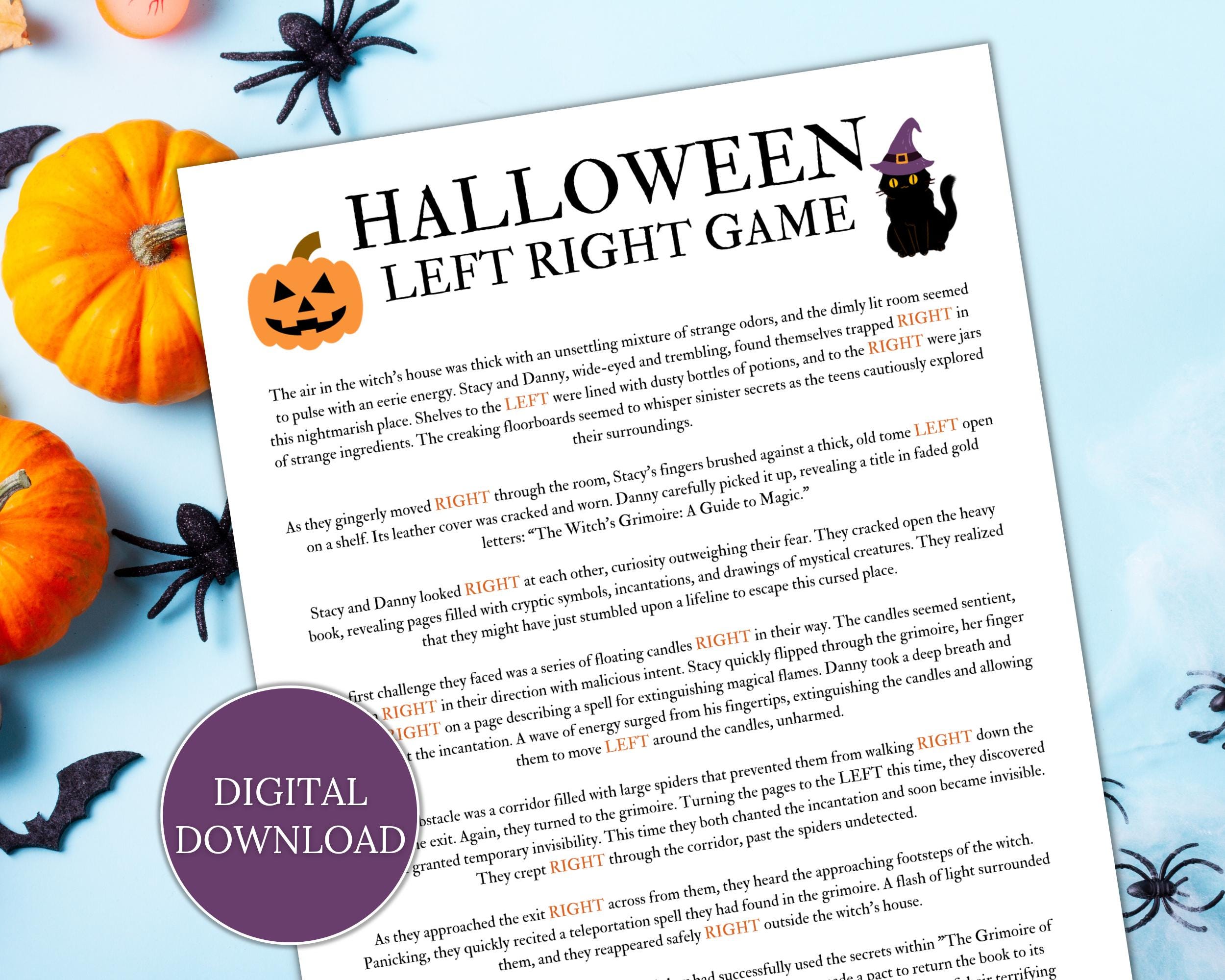 Halloween Left Right Game, Halloween Party Game, Halloween Group Game ...