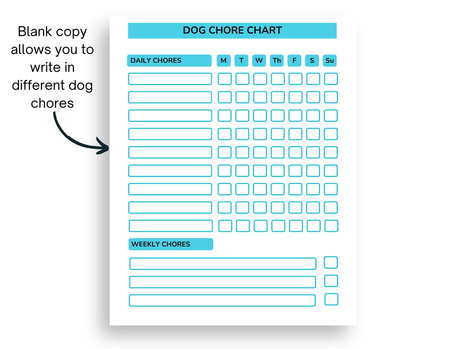 Dog Chore Chart, Dog Care Tracker, Puppy Care Checklist - Etsy