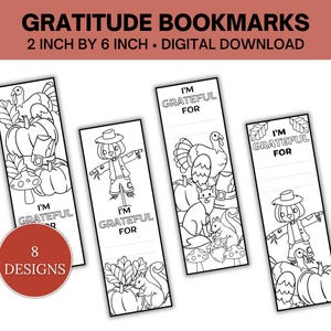 Set of 8 Gratitude Bookmarks, Thanksgiving Bookmarks, Fall Bookmarks ...