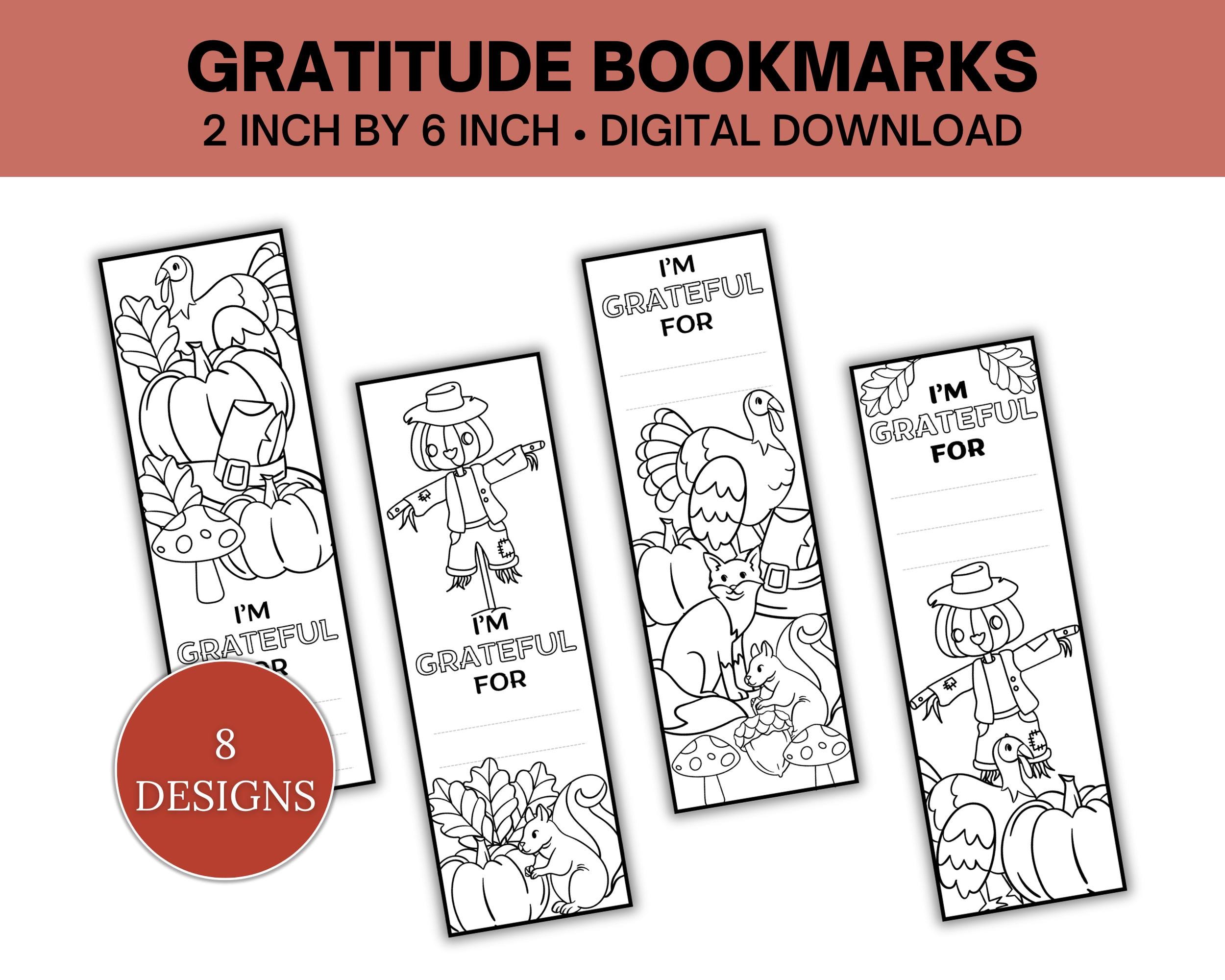Set of 8 Gratitude Bookmarks, Thanksgiving Bookmarks, Fall Bookmarks ...