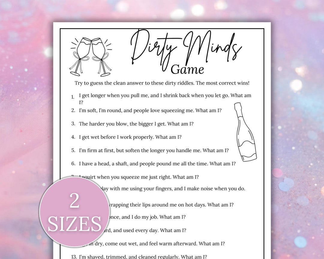 Ladies Night Dirty Minds Game, Girls Night Printable Game, Adult Party ...