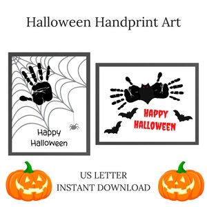 Halloween Handprint Art Halloween Handprint Craft Bundle - Etsy