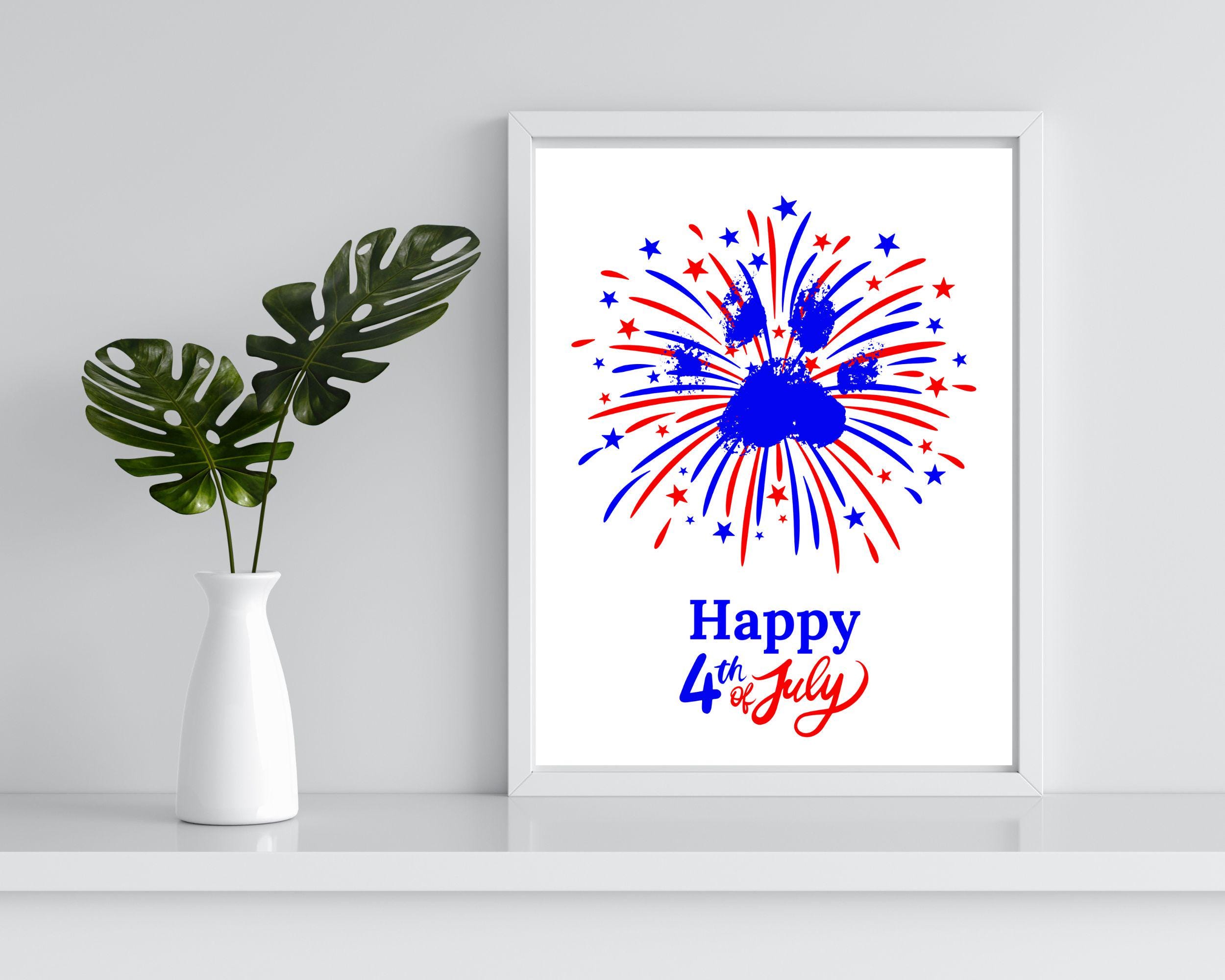 4th of July Pawprint Art, July 4th Pawprint Craft Bundle, Fourth of ...