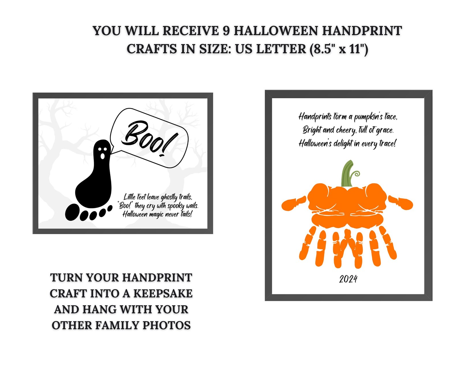 Halloween Handprint Art, Halloween Handprint Craft Bundle, Handprint ...
