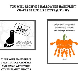 Halloween Handprint Art, Halloween Handprint Craft Bundle, Handprint ...