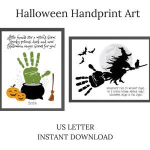 Halloween Handprint Art, Halloween Handprint Craft Bundle, Handprint ...