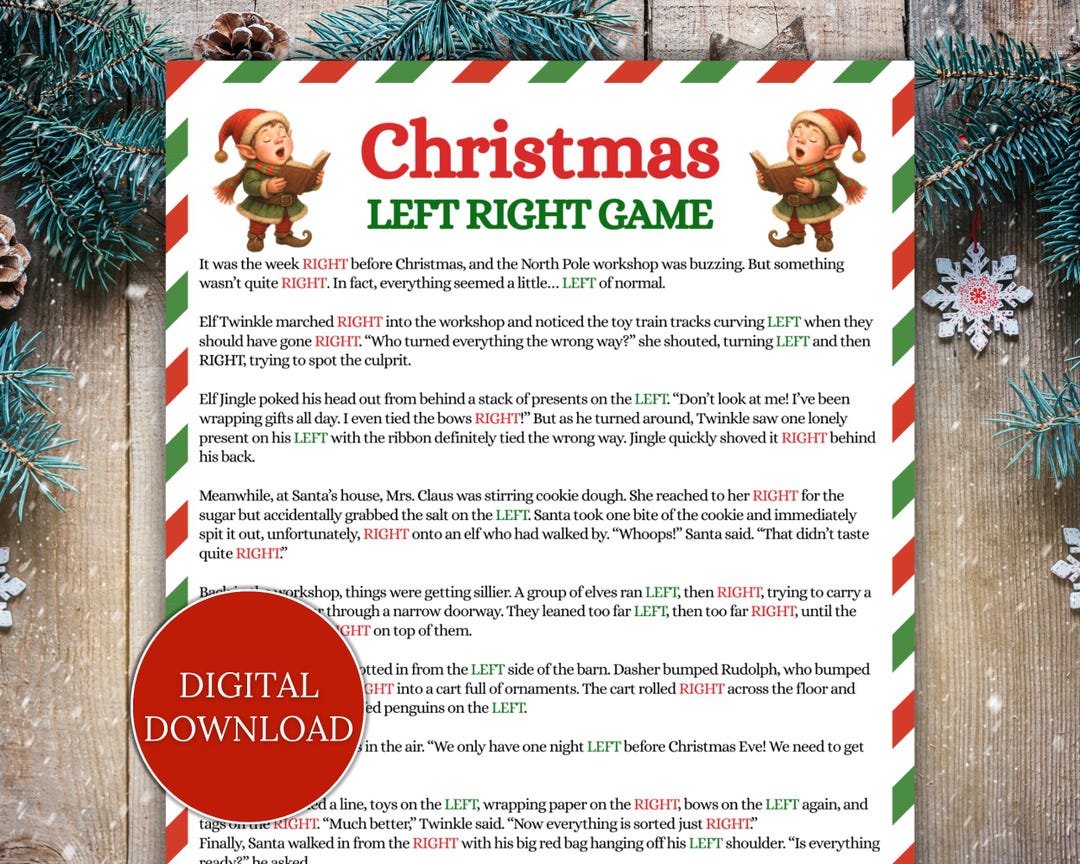 Christmas Left Right Game, Christmas Pass the Prize, Pass the Gift Game ...