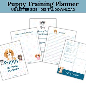 Puppy Training Planner, Dog Care Planner, Printable Puppy Planner ...