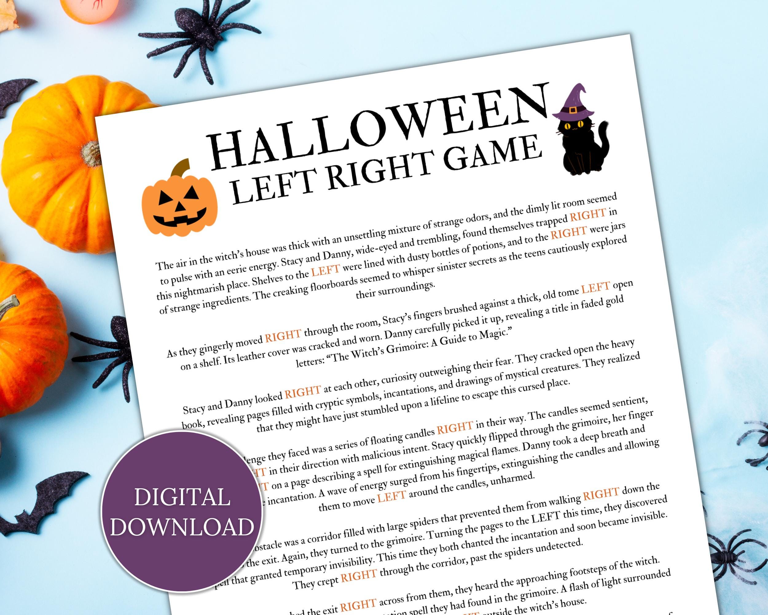 Halloween Left Right Game, Halloween Party Game, Halloween Group Game ...