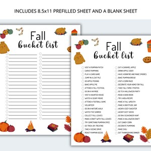 Fall Bucket List Printable, Fun Fall Activities List, Fall Bucket List ...