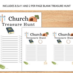 Church Scavenger Hunt for Kids, Church Treasure Hunt, Sunday School ...