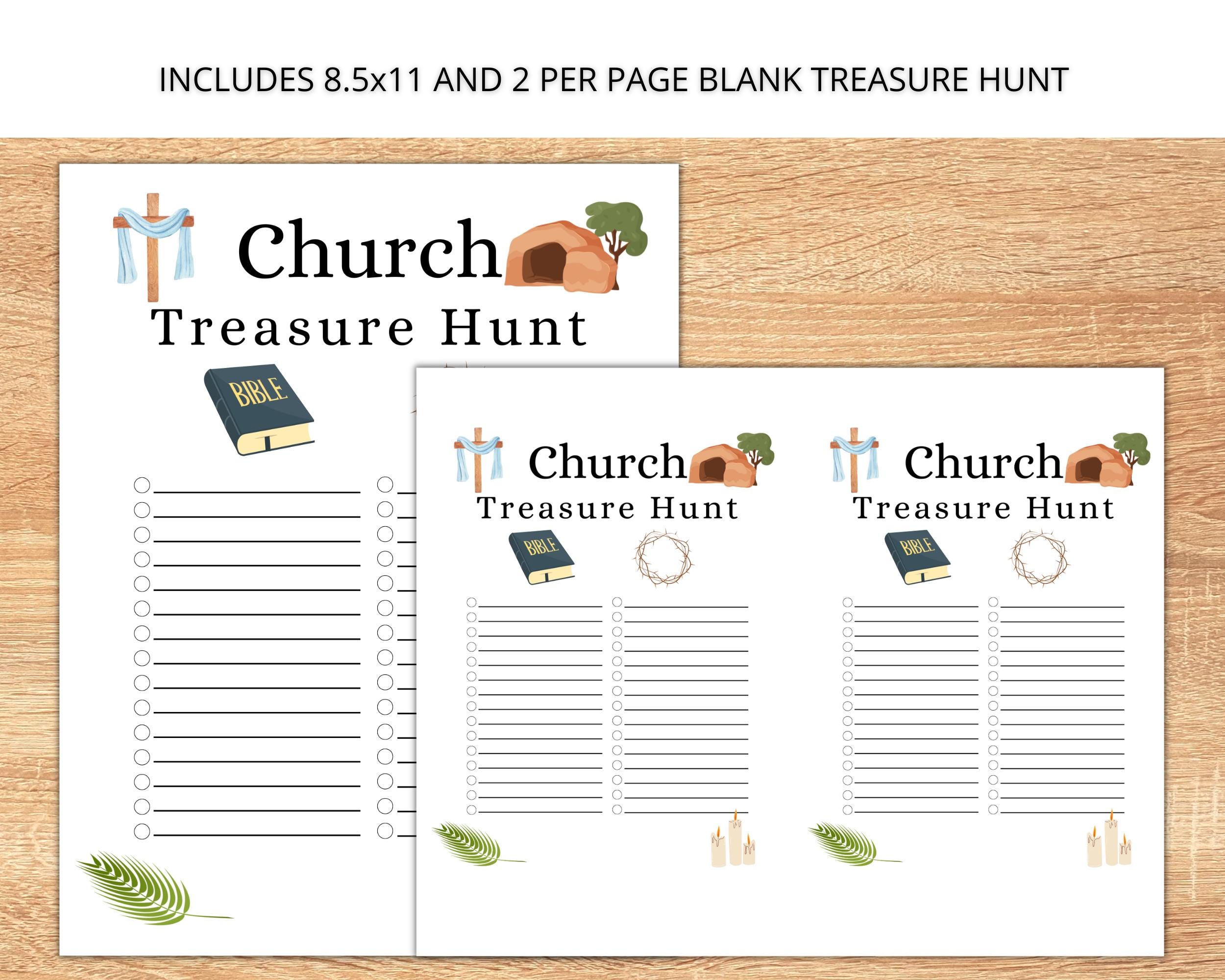 Church Scavenger Hunt for Kids, Church Treasure Hunt, Sunday School ...