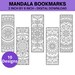 Set of 10 Mandala Bookmarks, Coloring Bookmarks, Digital Bookmarks to ...