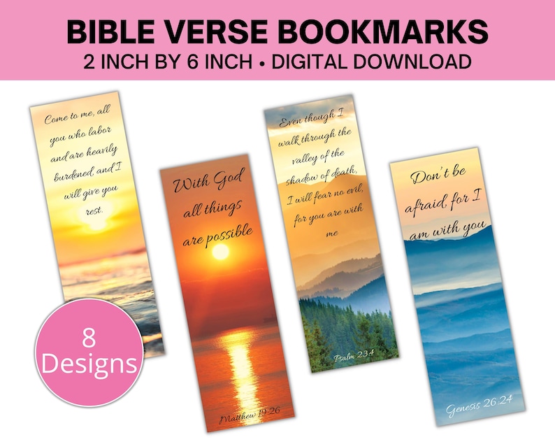 Bible Verse Bookmarks, Printable Bible Verse Bookmarks, Christian ...
