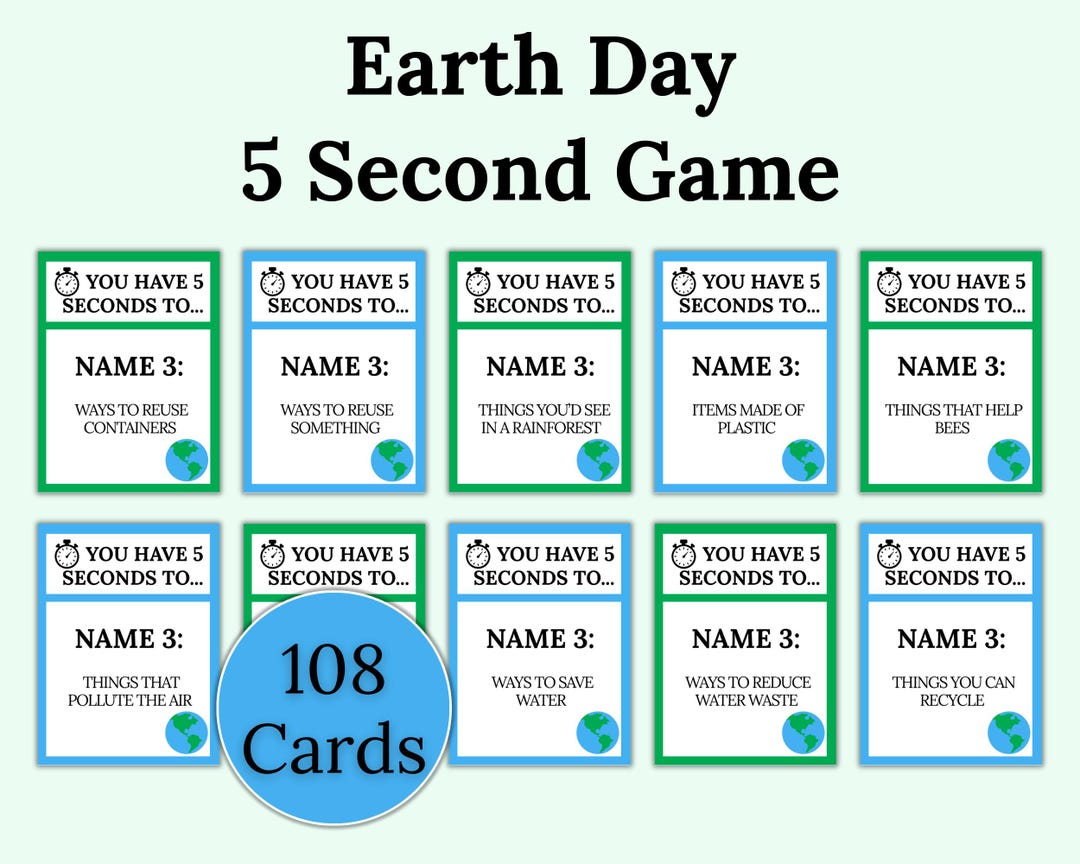Earth Day 5 Second Game, Earth Day Game, Earth Day Games, Earth Day ...