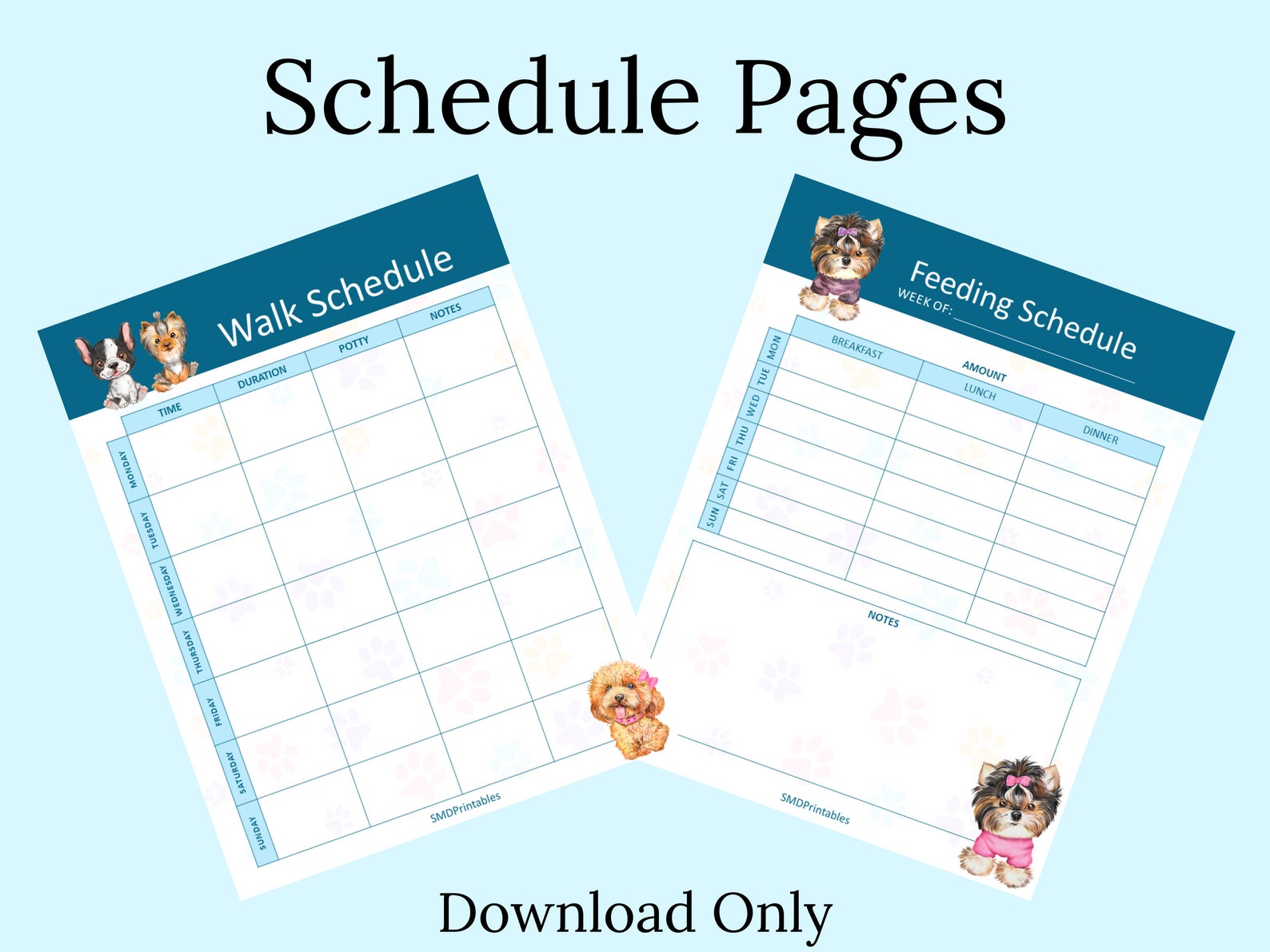 Puppy Training Planner Dog Care Planner Printable Puppy | Etsy