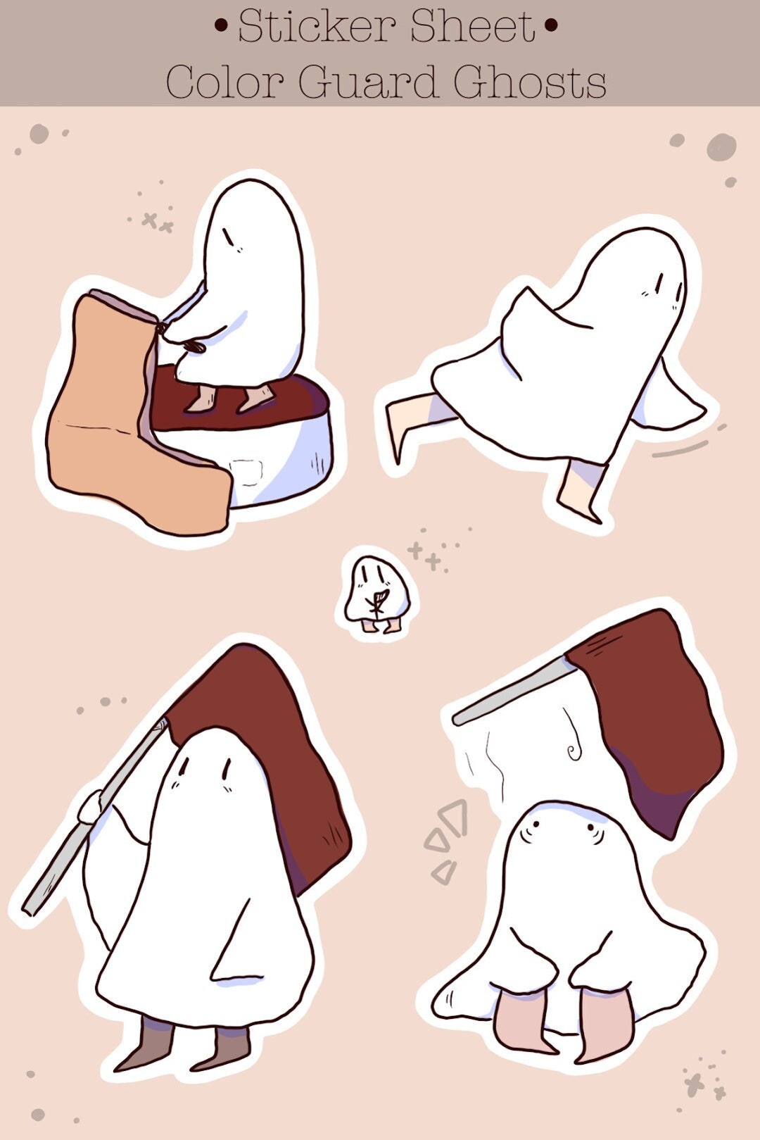 Color Guard Ghosts Sticker Sheet Marching Band Eco-friendly - Etsy