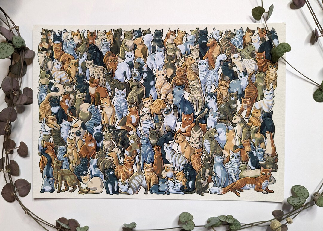 Cats Hidden Object Picture / Print - Etsy