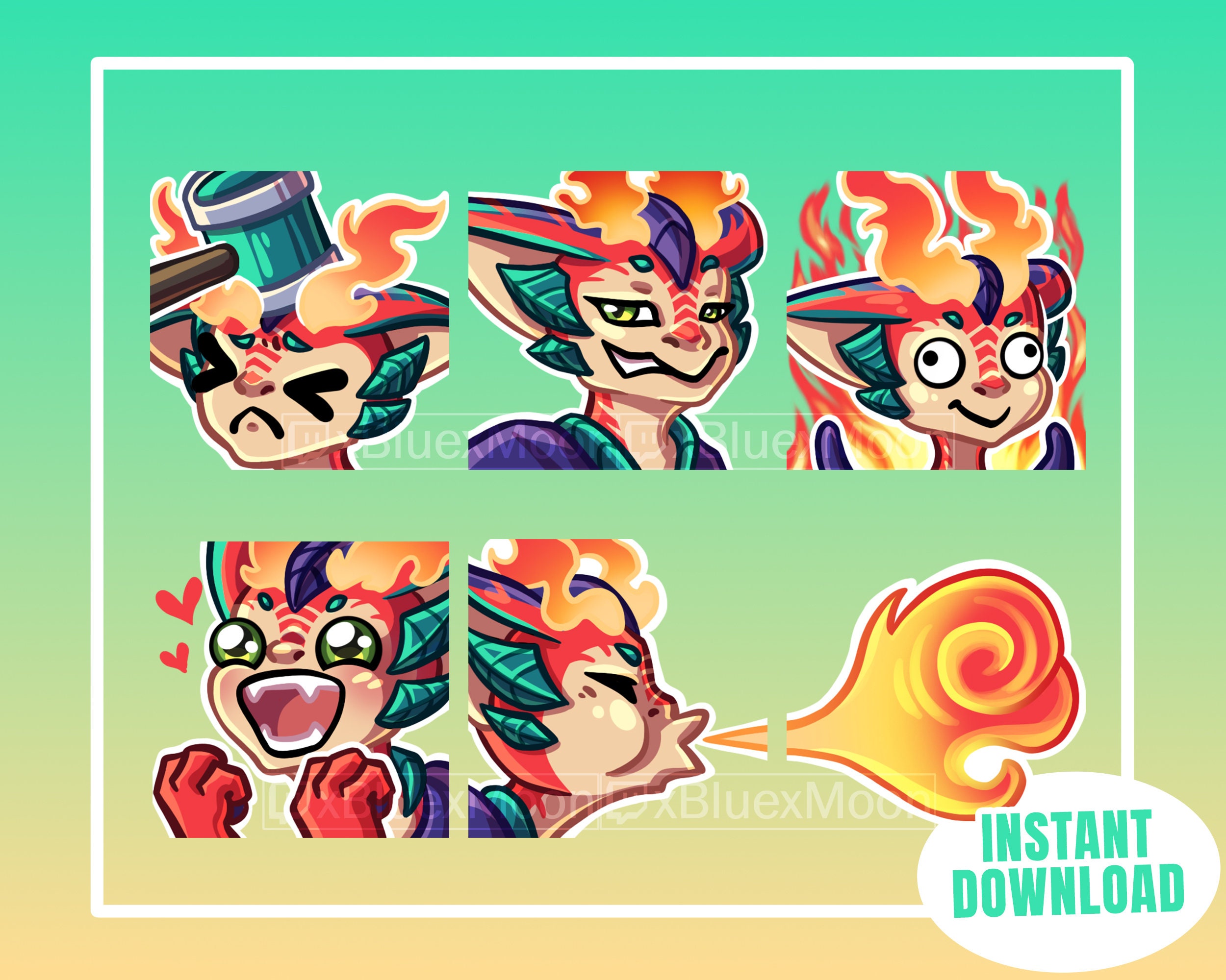 6 Smolder Emotes / Twitch / Discord / Lol / Cute / Funny - Etsy