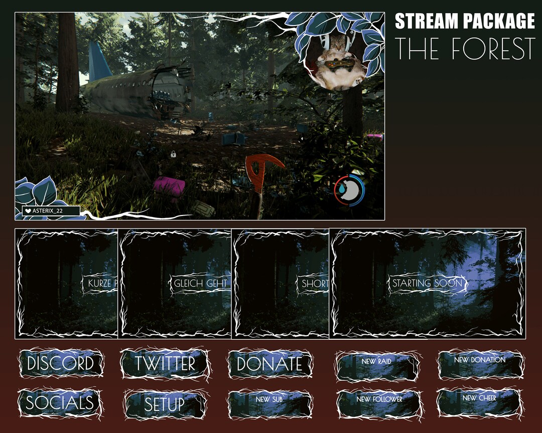 The Forest Stream Overlay Pack / Twitch / Youtube - Etsy