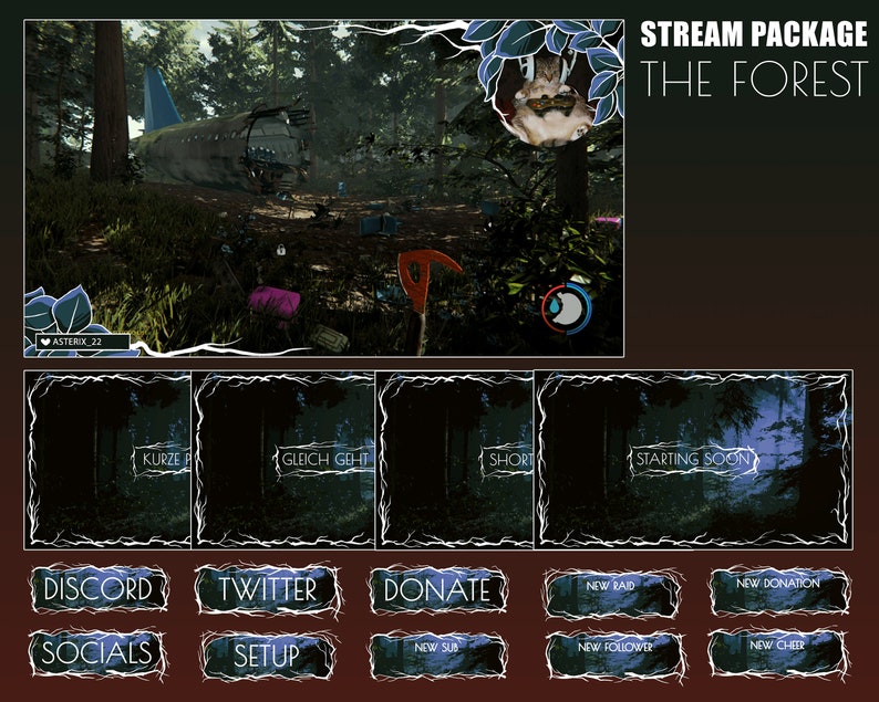 The Forest Stream Overlay Pack / Twitch / Youtube - Etsy