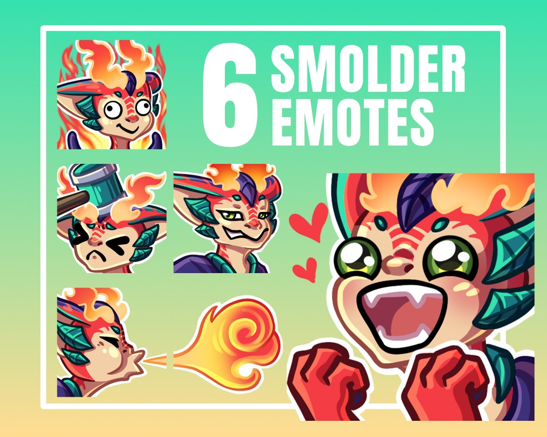 6 Smolder Emotes / Twitch / Discord / Lol / Cute / Funny - Etsy