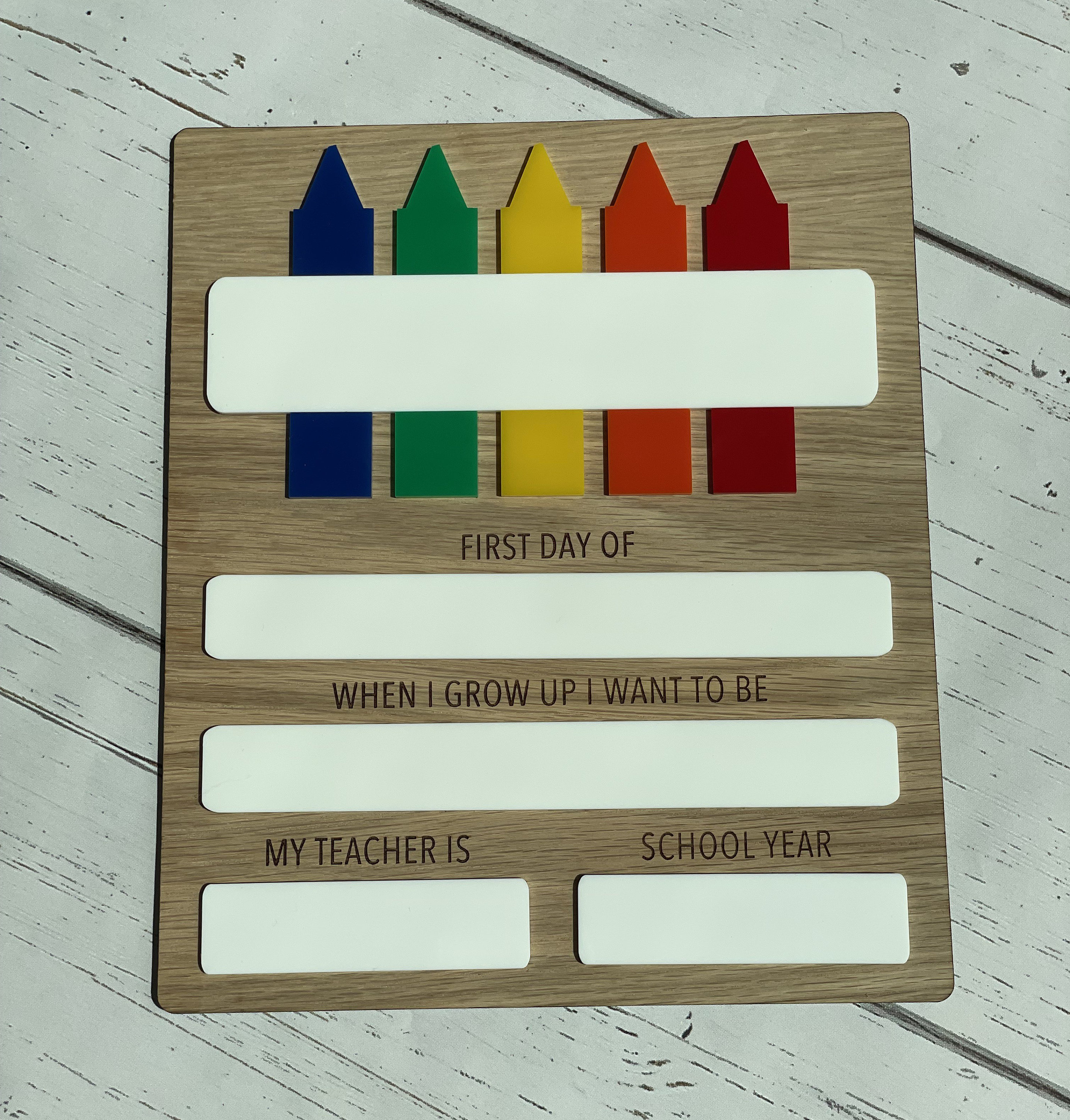 First Day of School Sign- Crayon Theme - Etsy