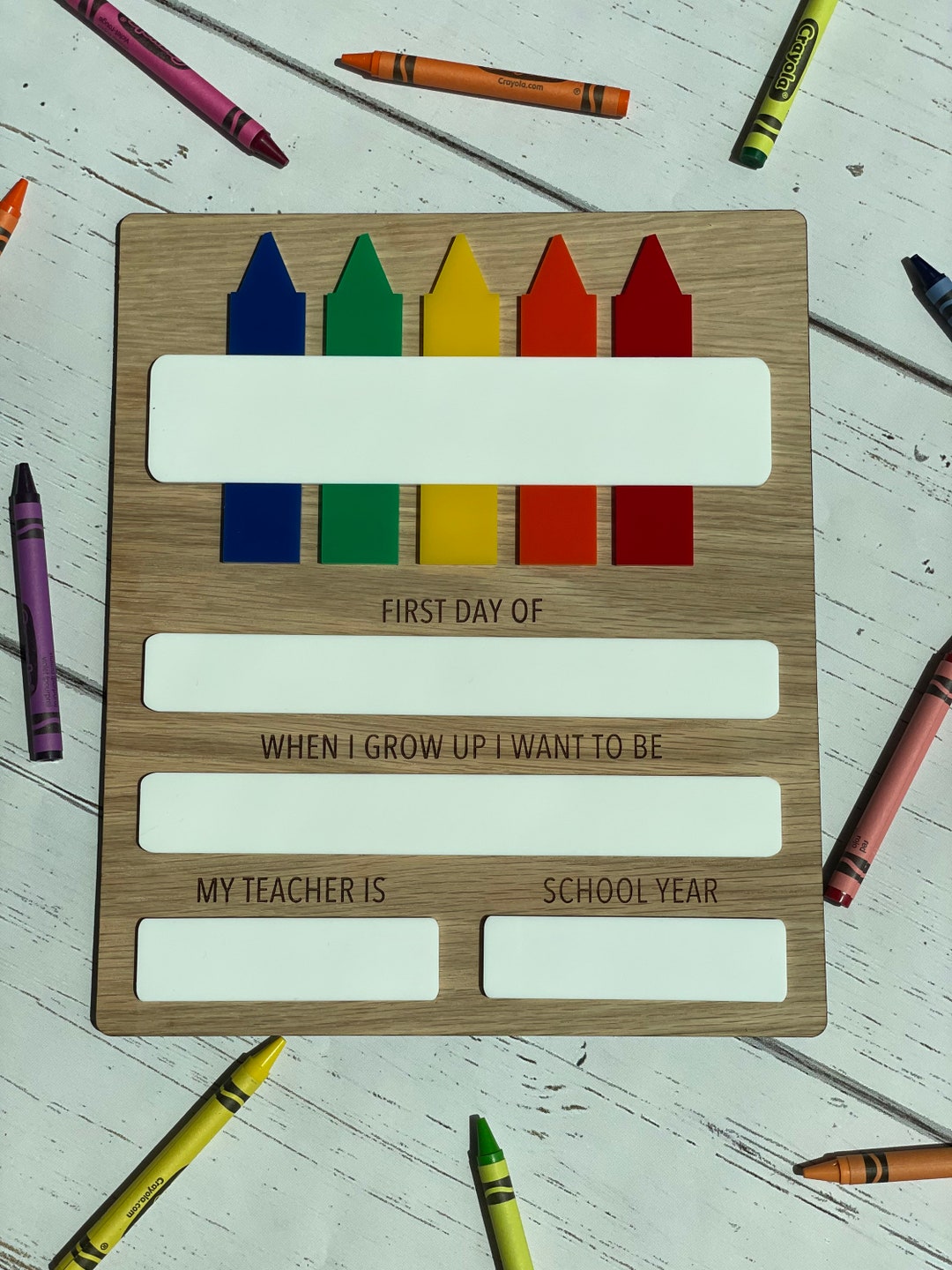 First Day of School Sign- Crayon Theme - Etsy