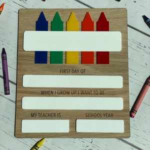 First Day of School Sign- Crayon Theme - Etsy