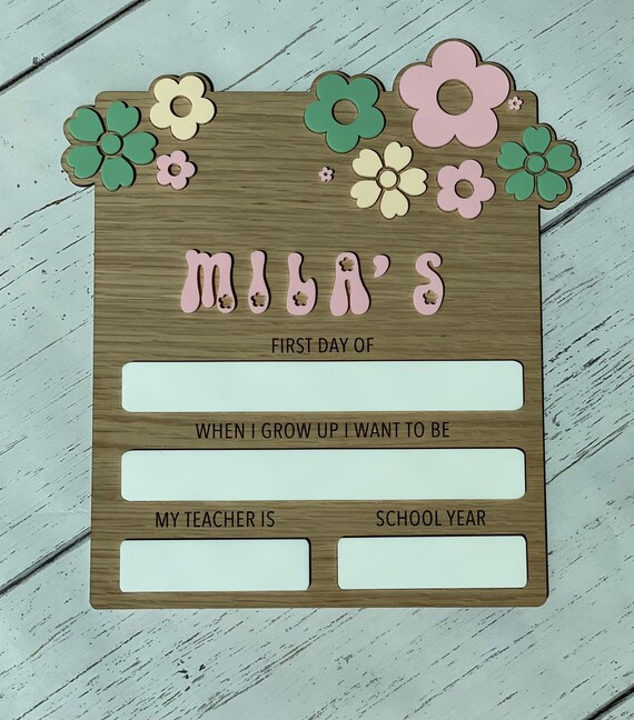 First Day of School Sign-flower Theme - Etsy