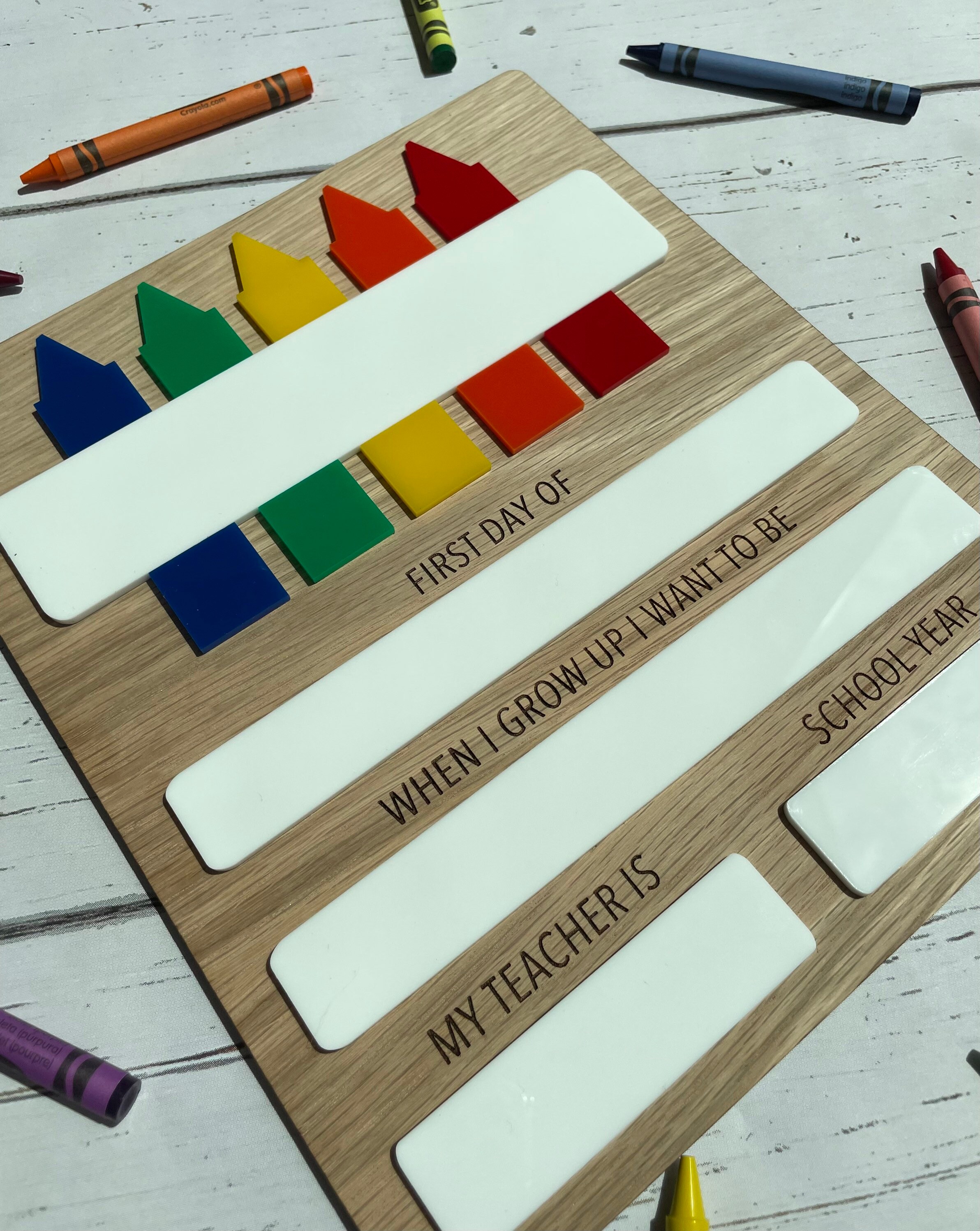 First Day of School Sign- Crayon Theme - Etsy