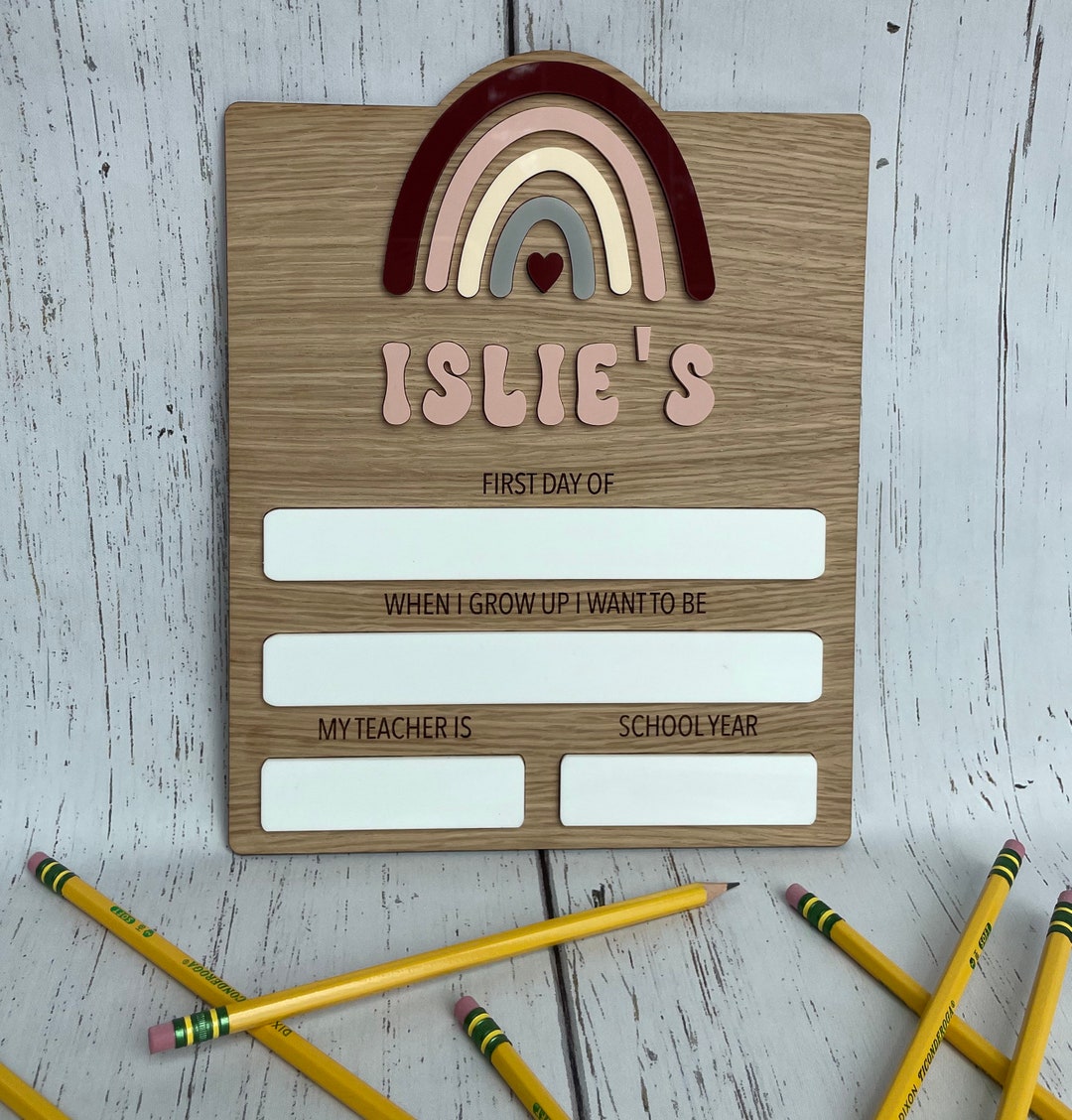 First Day of School Sign-rainbow Theme - Etsy