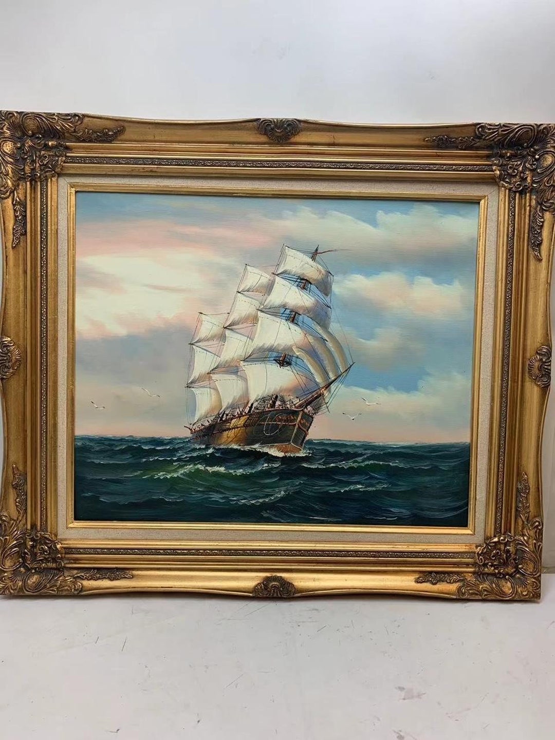 Oil Painting With Wood Frame Hand Painted, 32"x 28" - Etsy