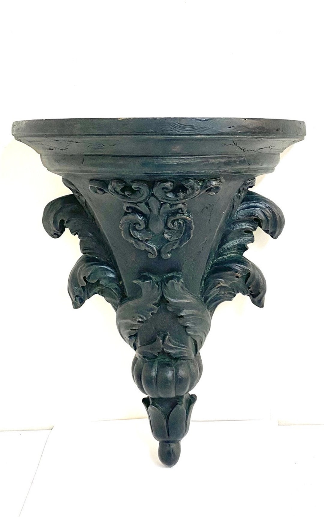 15"h Semi-conical Black Resin Wall Planter With Opening Hole Upward - Etsy