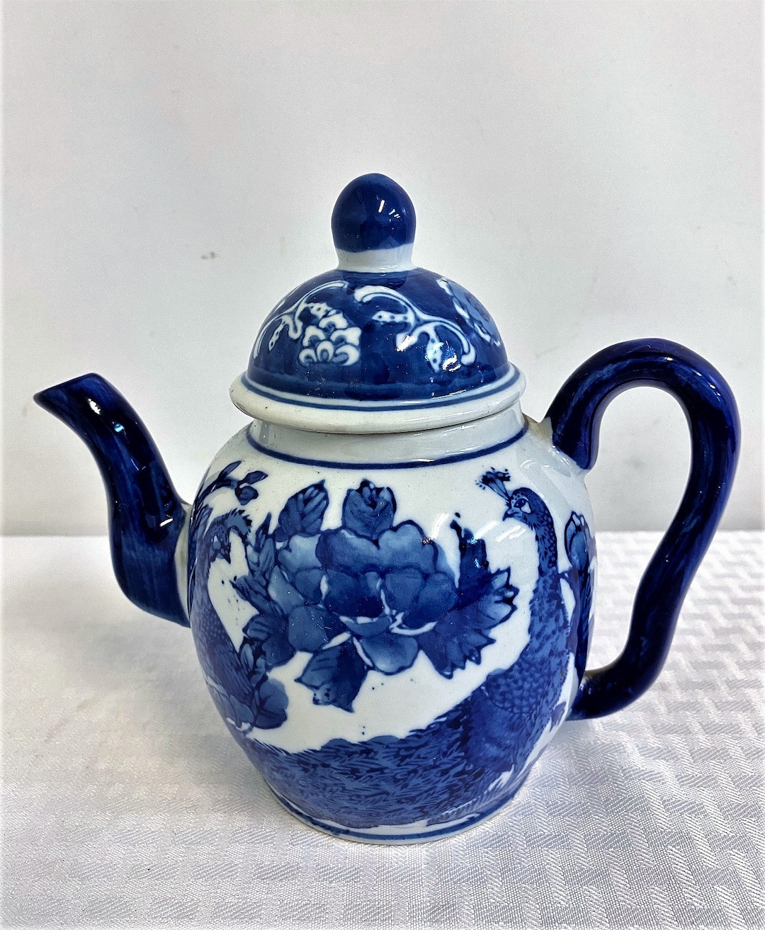 7"h Hand-painted Blue and White Porcelain Teapot - Etsy