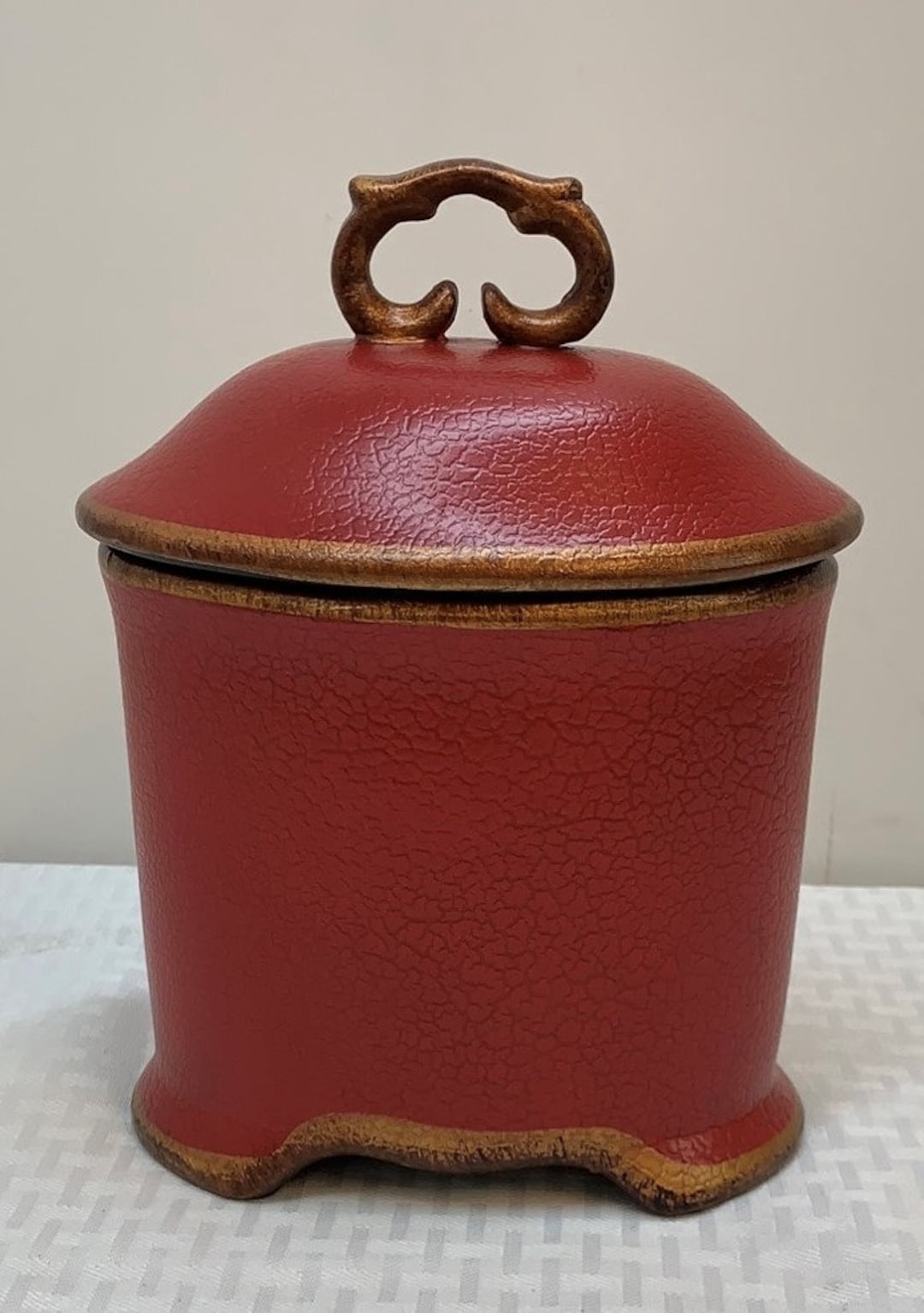 9h Dark Red Ceramic Jar With Lid, for Decoration Only - Etsy