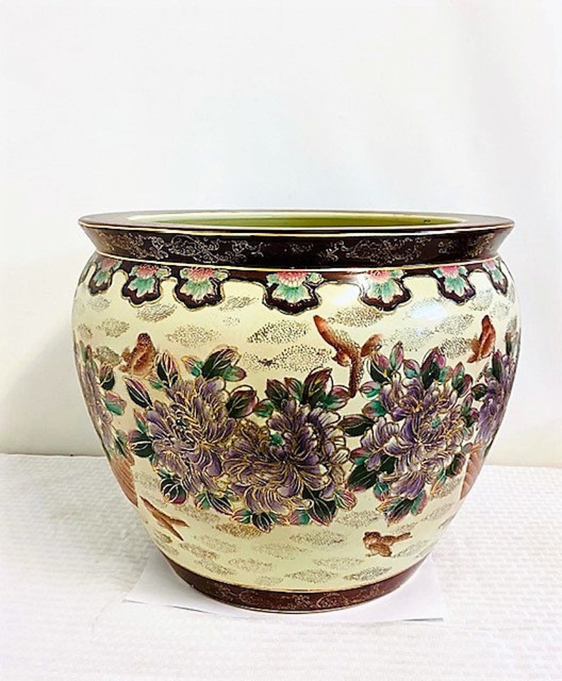 16"d Big Beige Color Ceramic Urn or Vat - Etsy