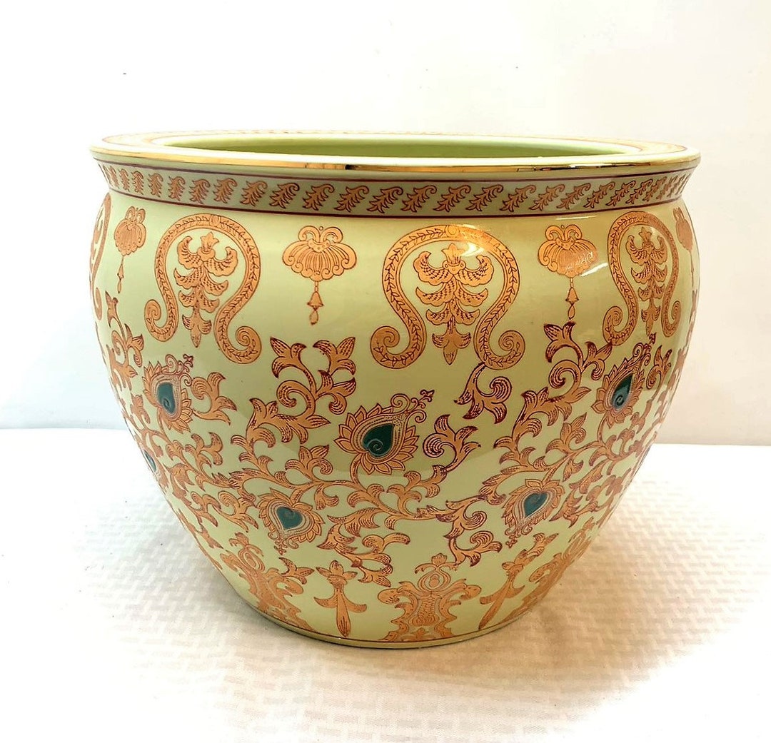 14"d Color-painted Ceramic Big Urn or Vat - Etsy