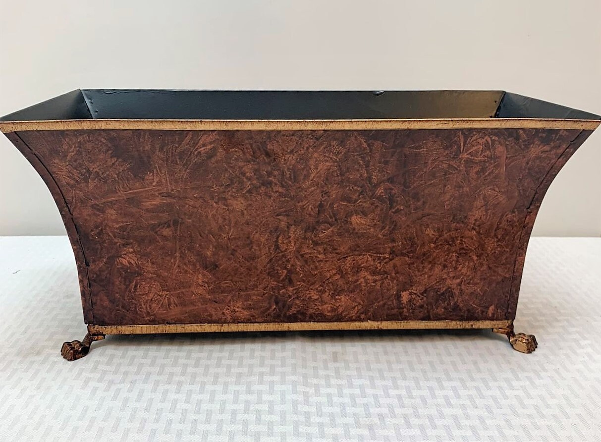 16 Hand-painted Large Brown Tole Bin & Orchid Planter - Etsy