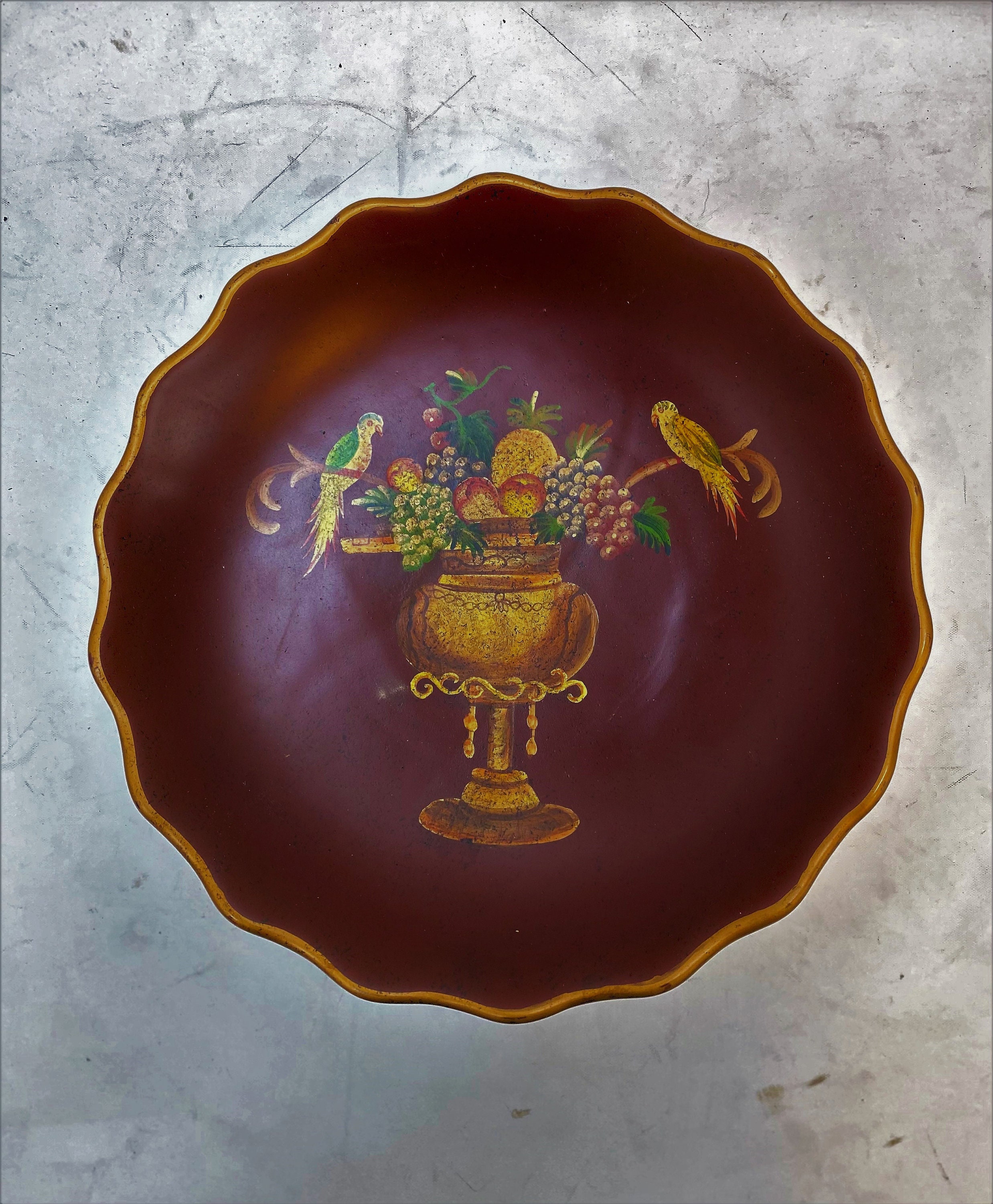 10d Hand-painted Dark Red Ceramic Plate for Decoration - Etsy