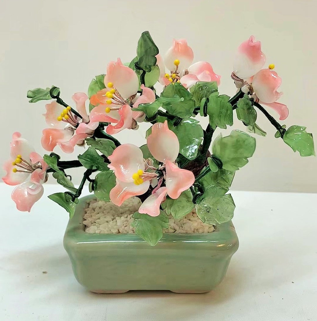 6"h Real Touch Pekingese Hand-made Glass Flower in Planter - Etsy