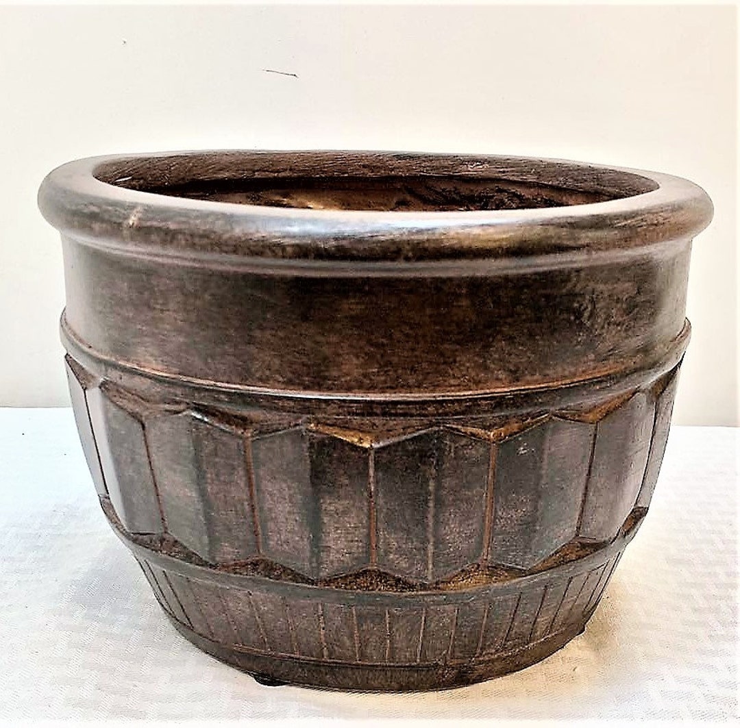 10"d Small-size Chocolate Brown Fiber Glass Vat or Planter - Etsy