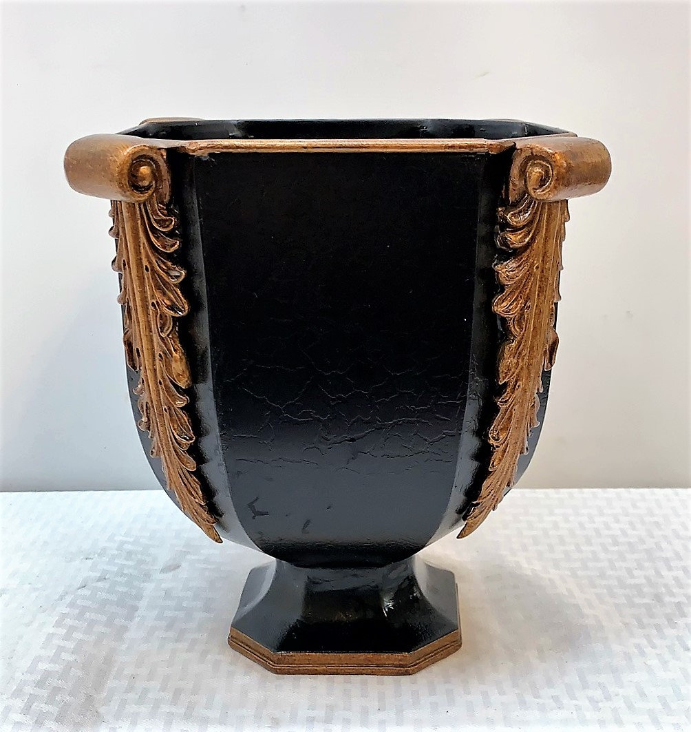 9L Hand-painted Black Square Tole Bin & Orchid Planter - Etsy