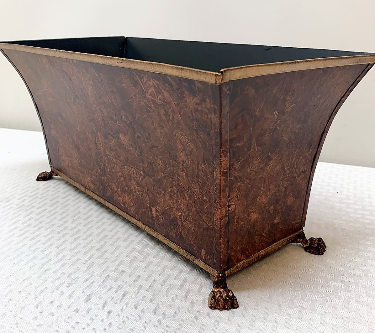 16 Hand-painted Large Brown Tole Bin & Orchid Planter - Etsy