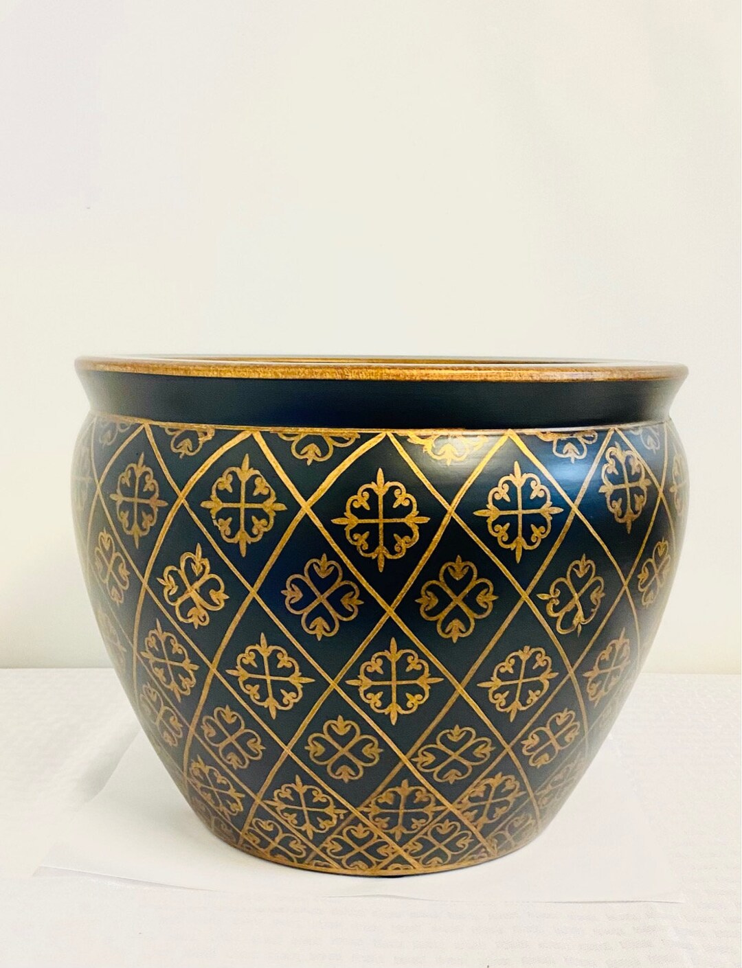 12"d Black Ceramic Urn or Vat - Etsy