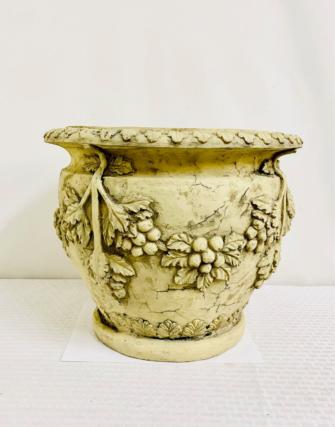 15.5"h White Resin Planter - Etsy